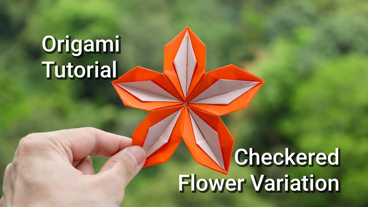 Origami Tutorial for Checkered Flower Variation Modular Origami - YouTube