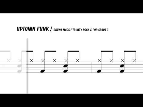 How to Play Uptown Funk Bruno Mars On Drums Trinity Rock & Pop Grade 1 ...