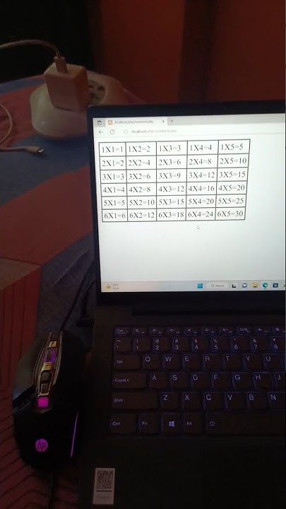 Multiplication table by php coding #php #java #html #python #shorts #laptop #coding #webdesign # ...