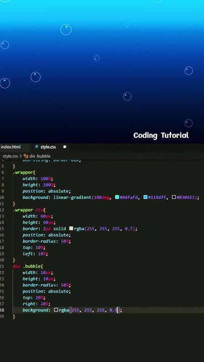 Bubbles In Background From Html And Css Html Css Htmlcss Shorts Trending Coding