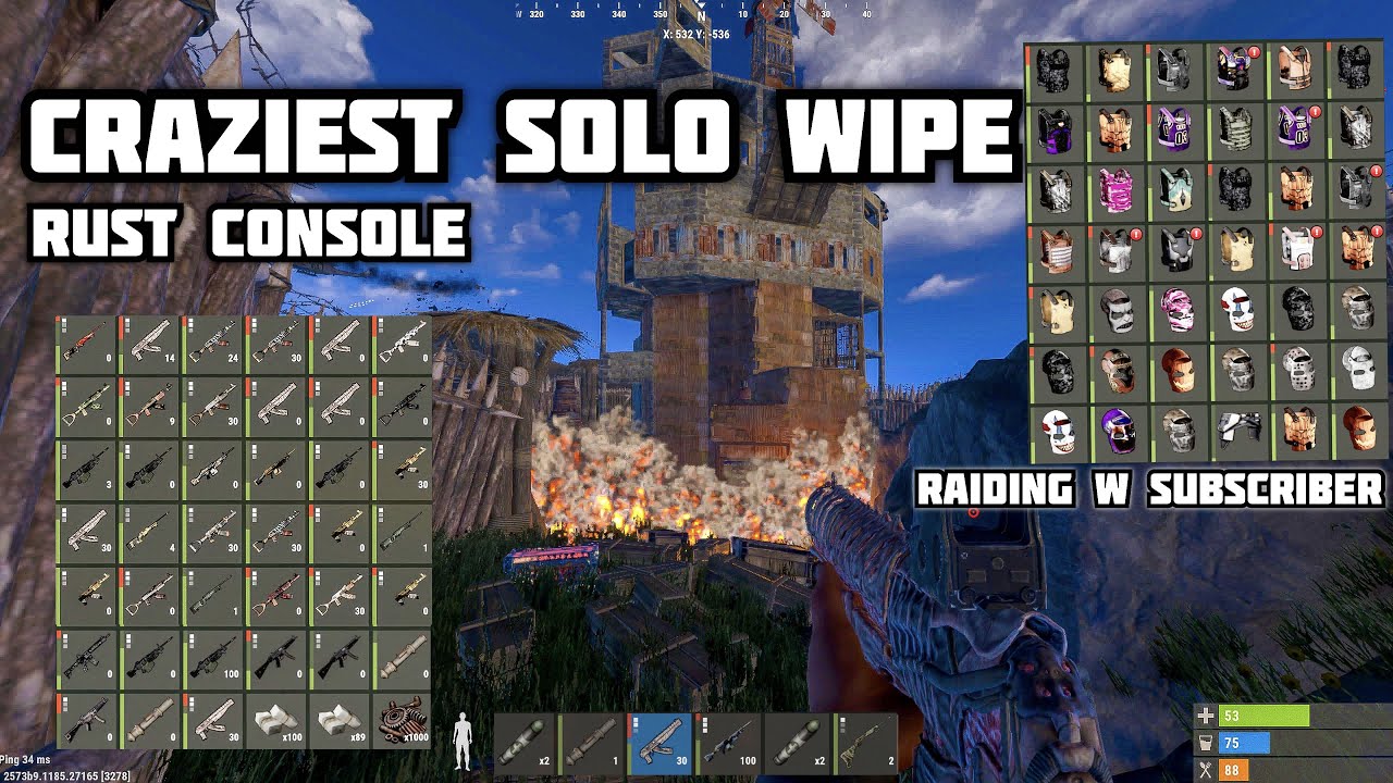 My CRAZIEST SOLO Wipe (Raiding W Subscribers) - Rust Console Movie ...