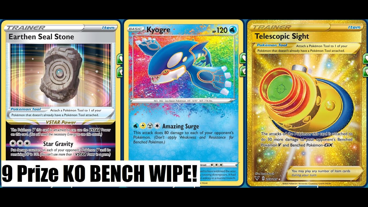9 Prize BENCH WIPE, How To Win With AMAZING Kyogre Star Gravity Deck ...