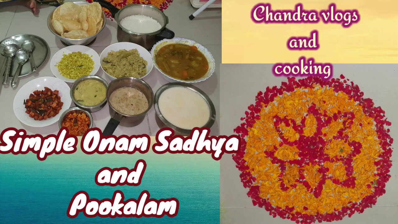 Simple Onam lunch at home/ Easy Pookalam - YouTube
