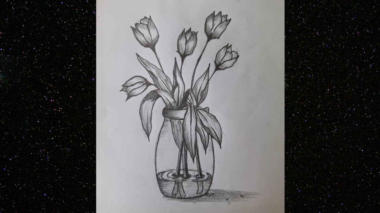 How to draw a flower vase with pencil colour step by step very easy.# ...