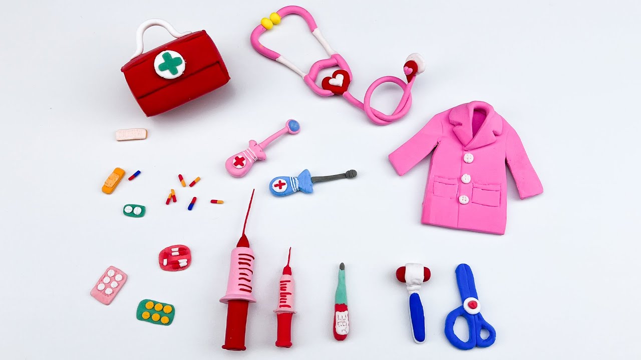 DIY How to make miniature medical box, needle, capsules, thermometewith ...