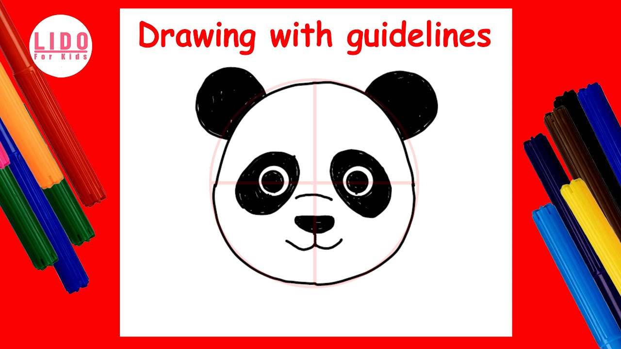 Easy Panda Head Drawing with Guidelines | Step-by-Step for Kids # ...