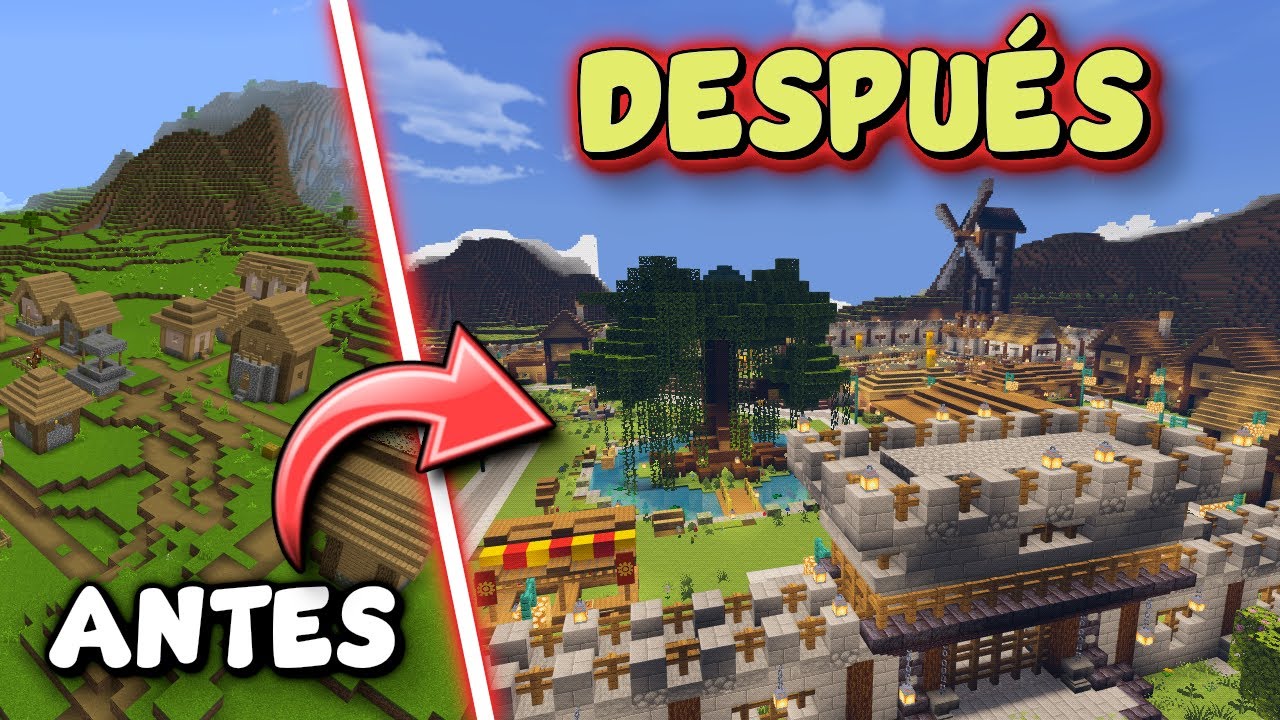 Construí la ALDEA COMERCIAL más COMPLETA en minecraft survival ⛏ - YouTube