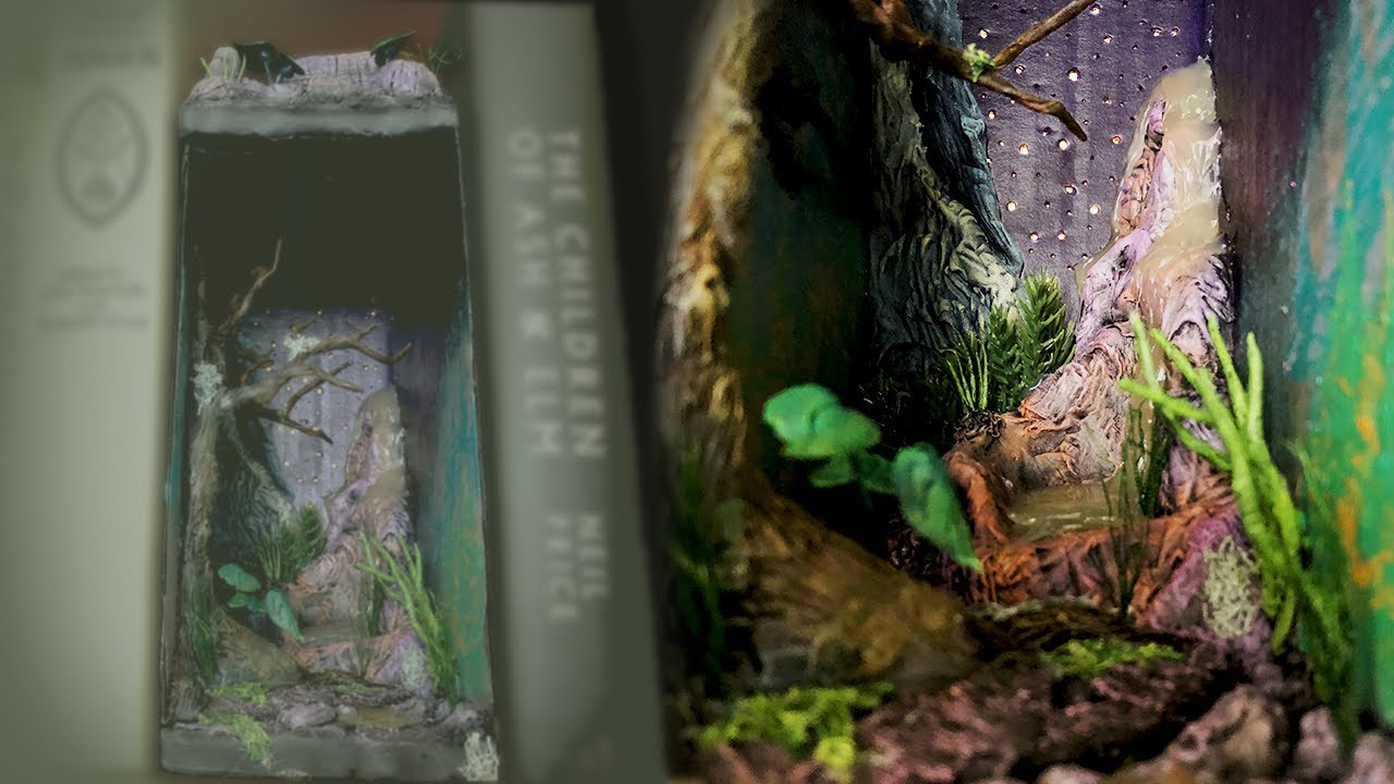 I made a Discworld "Book Nook"! A Magical Nighttime Forest Bookshelf ...