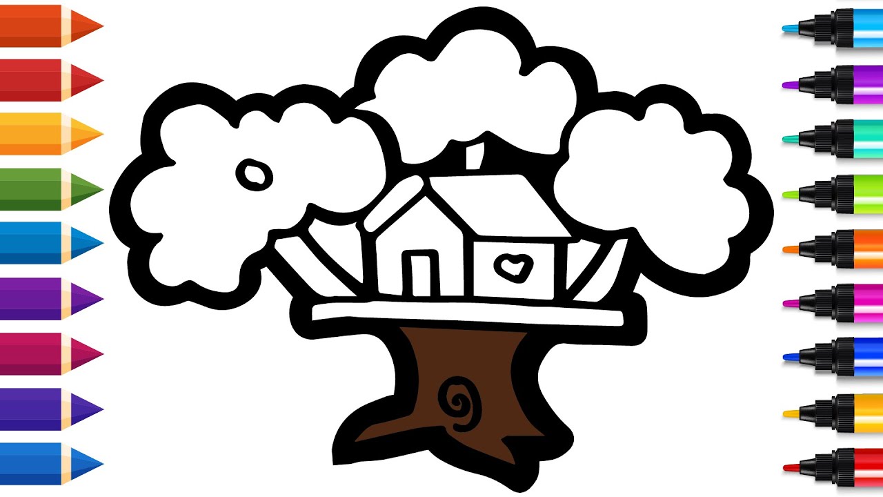 How to Draw a Tree House | Step by Step Easy - YouTube