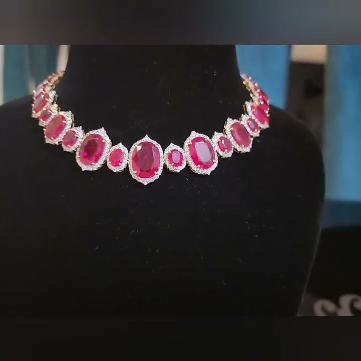 BOLD RUBY STATEMENT NECKLACE - Miamo Jewels - YouTube