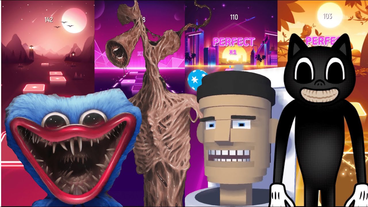 Huggy Wuggy 🔶 Siren Head 🔶 Skibidi Toilet Monster 🔶 Cartoon Cat in ...