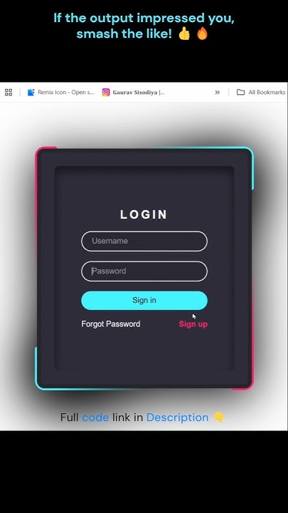 🔥 Animated Login Form with Border Effects #webdevelopment #coding #animation #shorts - YouTube