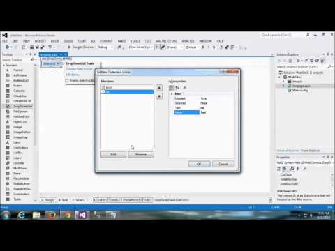 add items dropdownlist control (client side & server side) in asp.net c# part 1 - YouTube