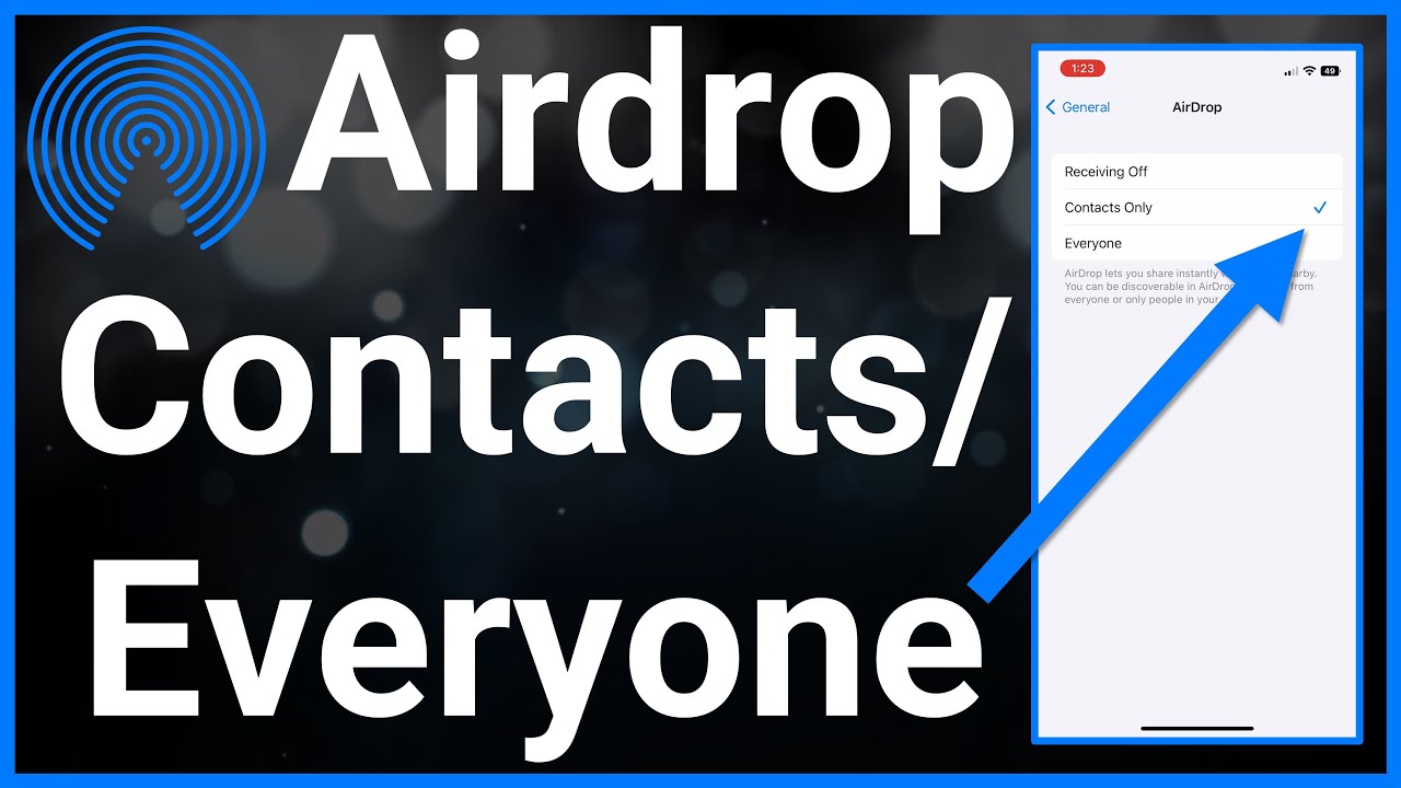 How To Change AirDrop To Everyone Or Contacts Only - YouTube