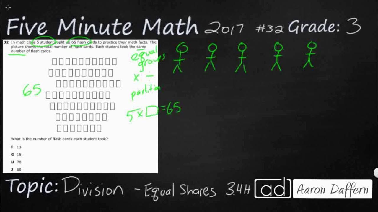 3rd Grade STAAR Practice Division - Equal Shares (3.4H - #2) - YouTube