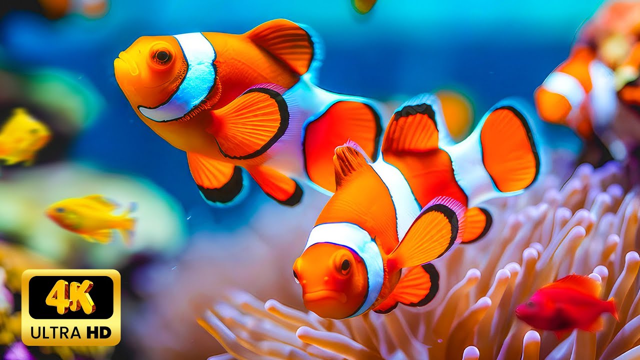 4K ULTRA HD Aquarium VIDEO - Coral Reefs and Colorful Marine Life ...