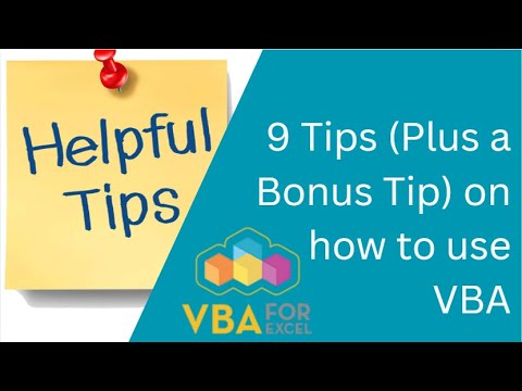 9 Excel VBA Tips - YouTube