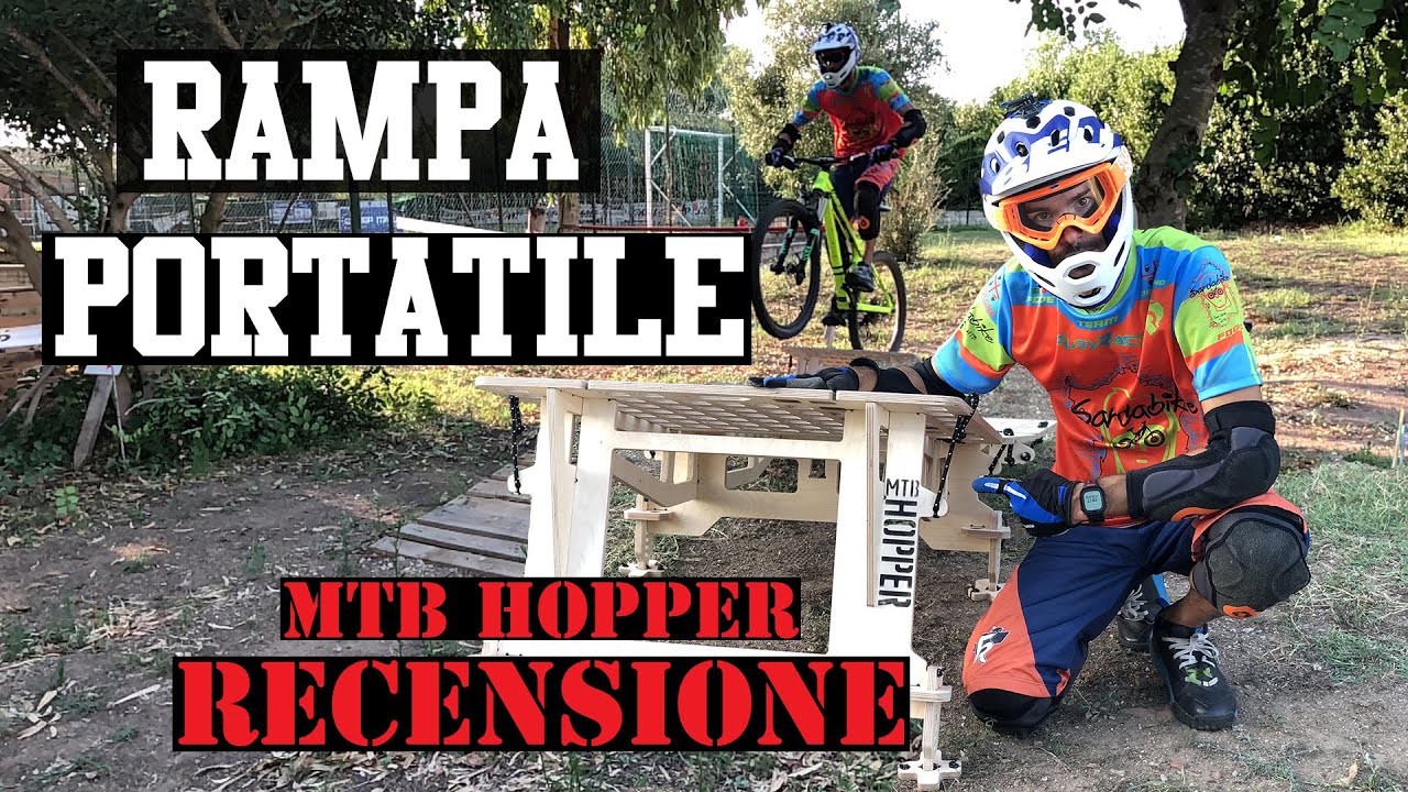 MTB hopper ramp portable kicker mtb bmx - YouTube