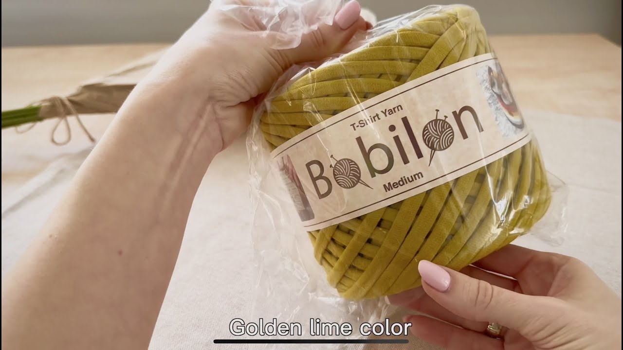 Bobilon t shirt yarn Golden Lime color - YouTube