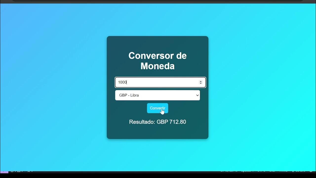 Conversor de moneda HTML CSS JAVASCRIPT - YouTube