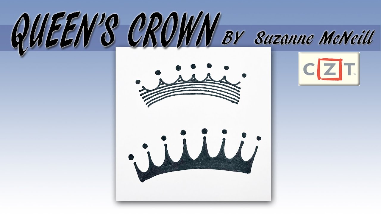 如何畫一般圖樣How to draw the Tangle Pattern QUEEN’S CROWN - YouTube