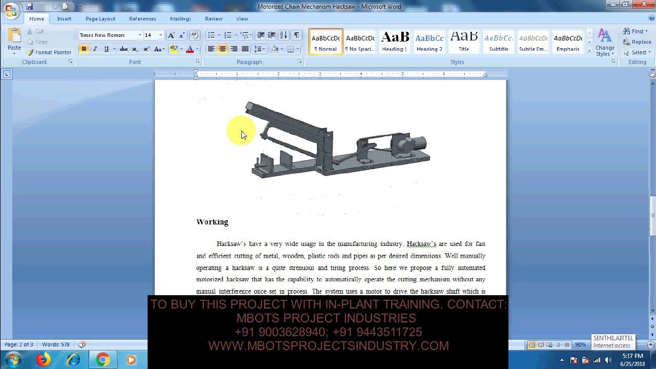Design and Fabrication of Motorized Chain Mechanism Hacksaw Mechanical ...