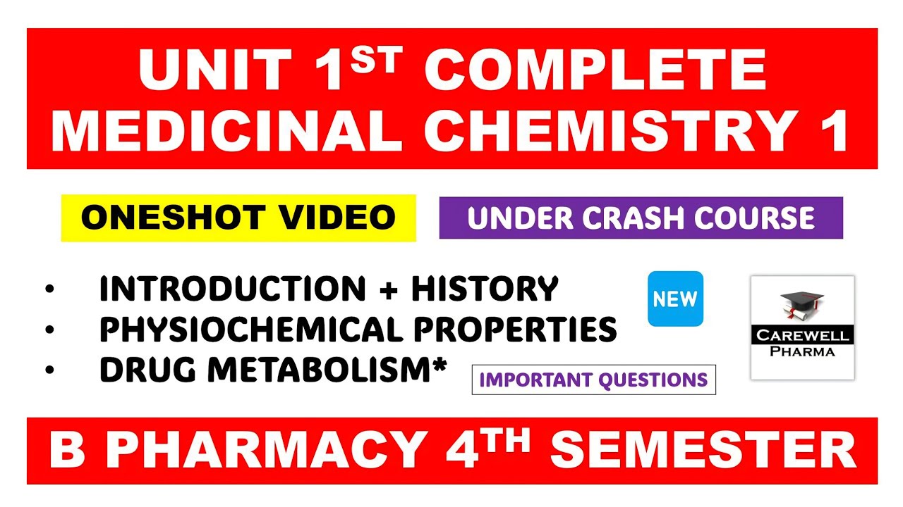 Unit 1 Complete || Medicinal Chemistry 4th semester || Carewell Pharma - YouTube
