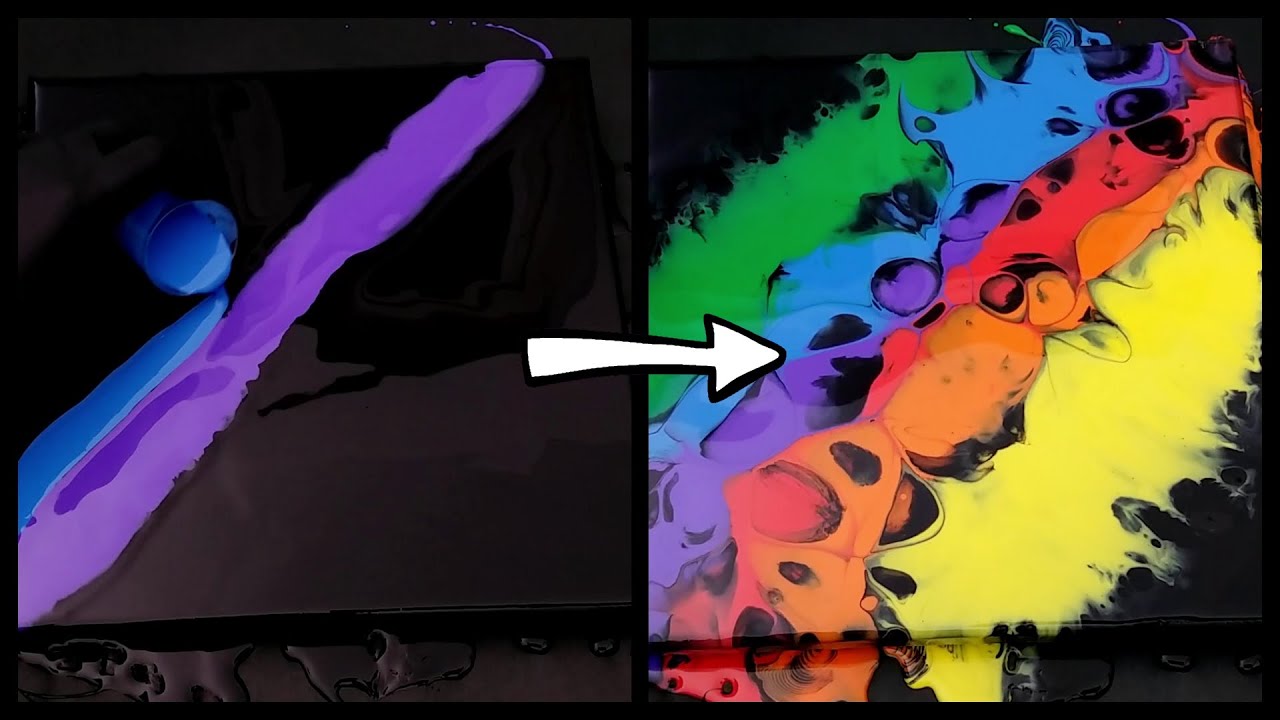 Acrylic Pouring "A Dash of Rainbow" Abstract Fluid Paint Pour - YouTube