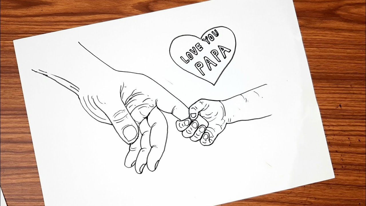 father's day drawing step by step/easy line drawing on happy father's ...
