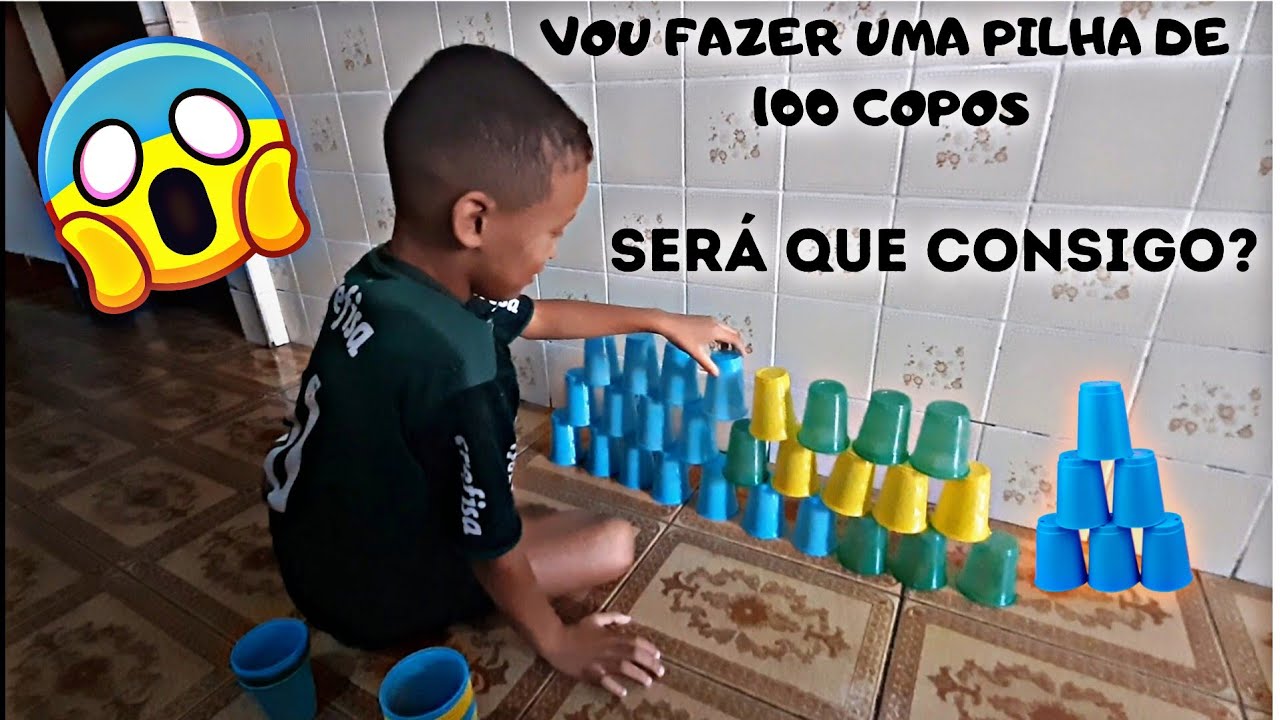 TENTEI FAZER UMA TORRE COM 100 COPOS - YouTube