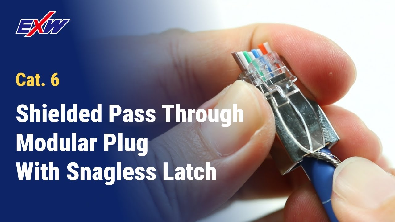 Category 6 Shielded Pass Through RJ45 Modular Plug With Snagless Latch ...