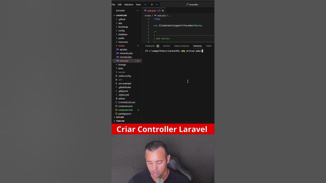 COMO CRIAR UM CONTROLLER NO LARAVEL E PHP #laravel #php #html #css #nodejs #codeigniter #flutter ...