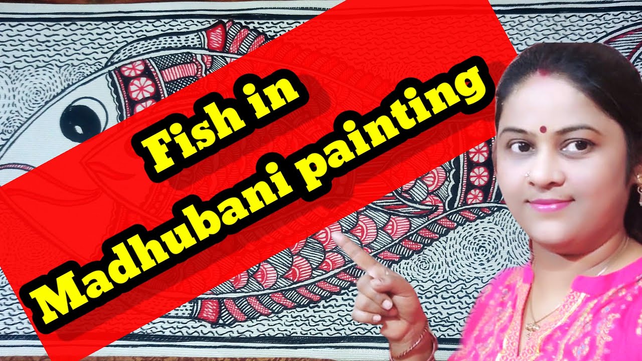 Learn how to make fish in Madhubani painting for beginners, Mithila art ...