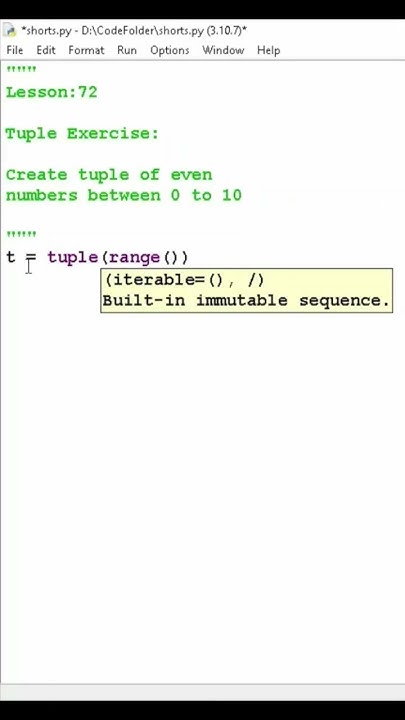 Python Tuple Exercise For Absolute Beginners Shorts Python Coding Pythontricks