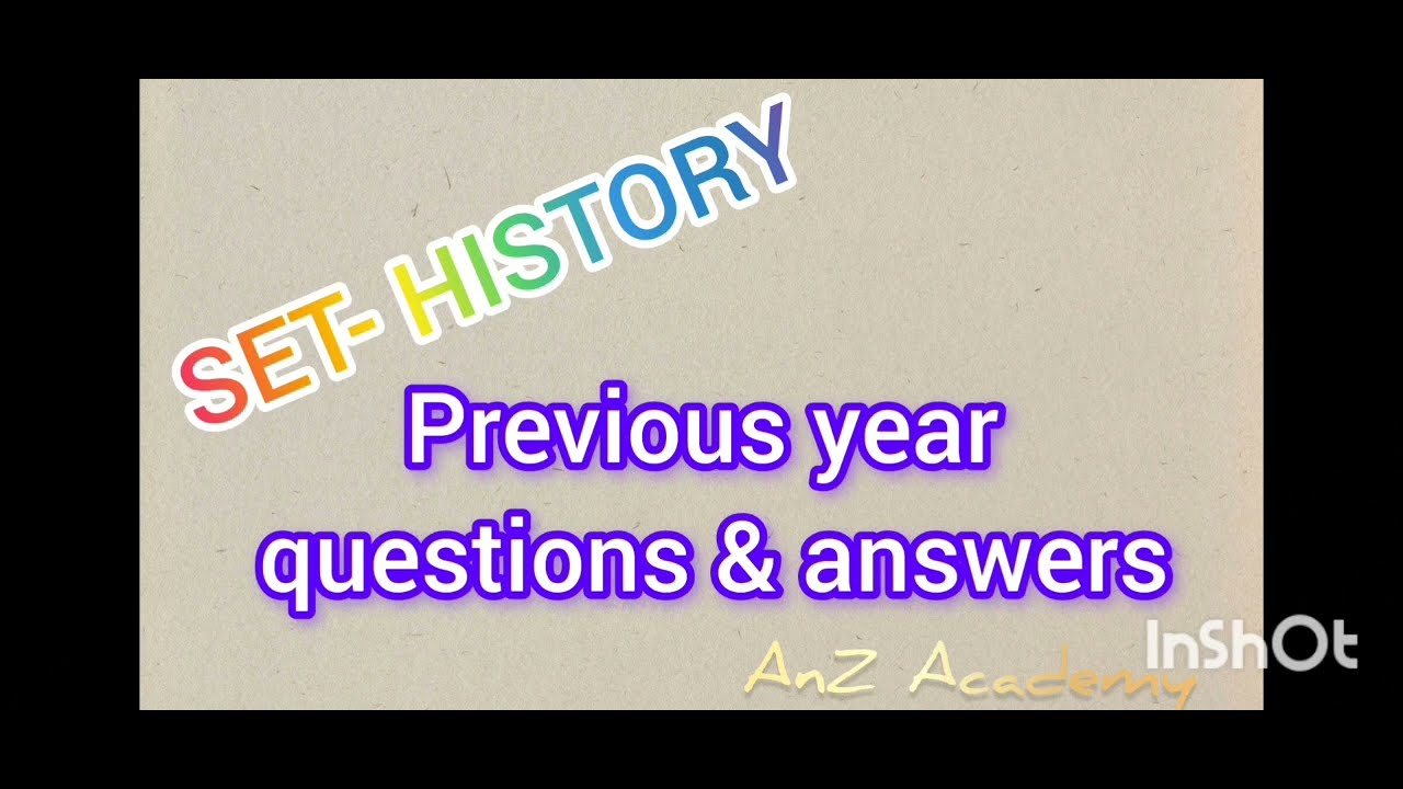 SET HISTORY previous year question paper with answers part-1 #set# ...