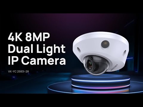 VK-YC2583I-28 Smart Dual Light IP Camera | 8MP Fixed Dome | 4K Full Color Night Vision CCTV