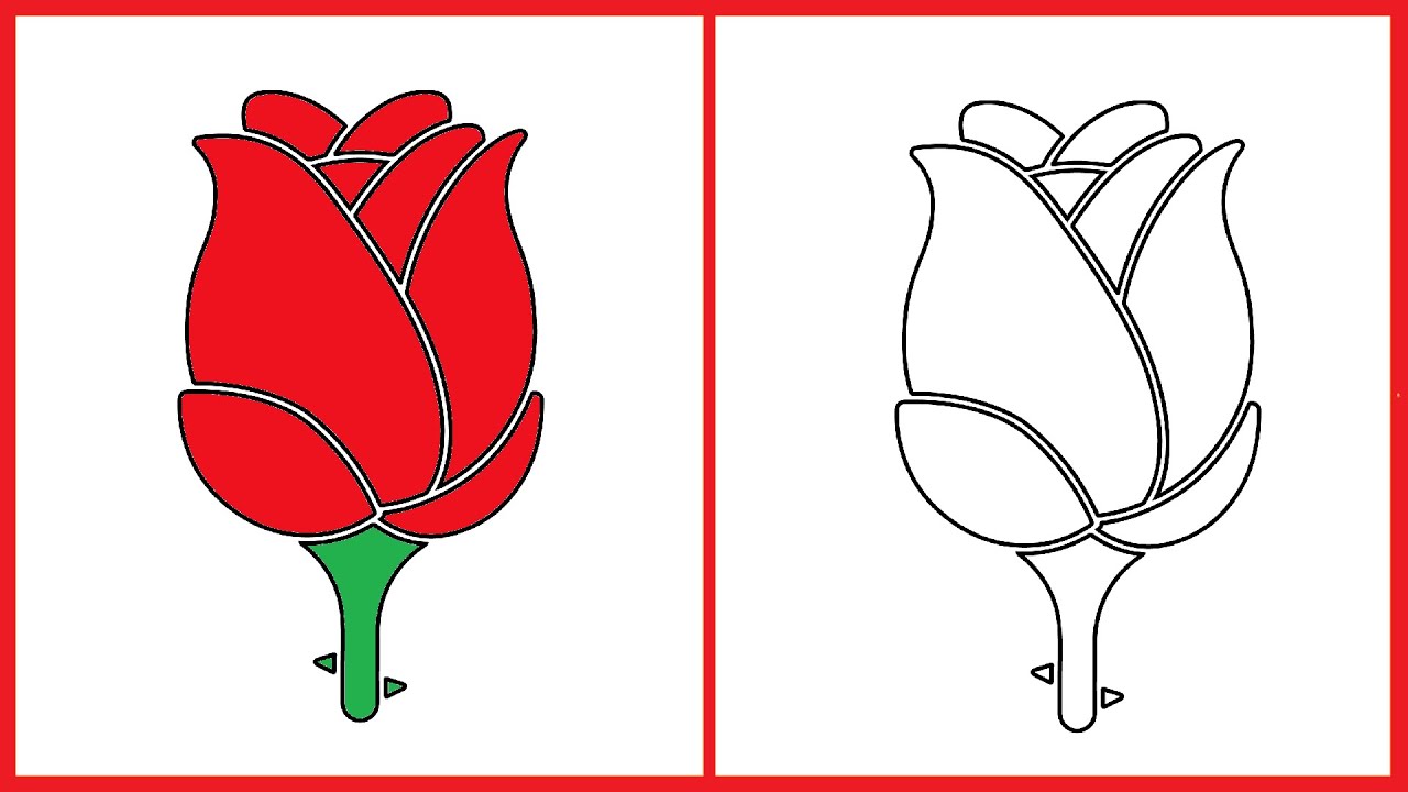 Kolay Gül Boyama Sayfası Resmi Nasıl Çizilir - YouTube