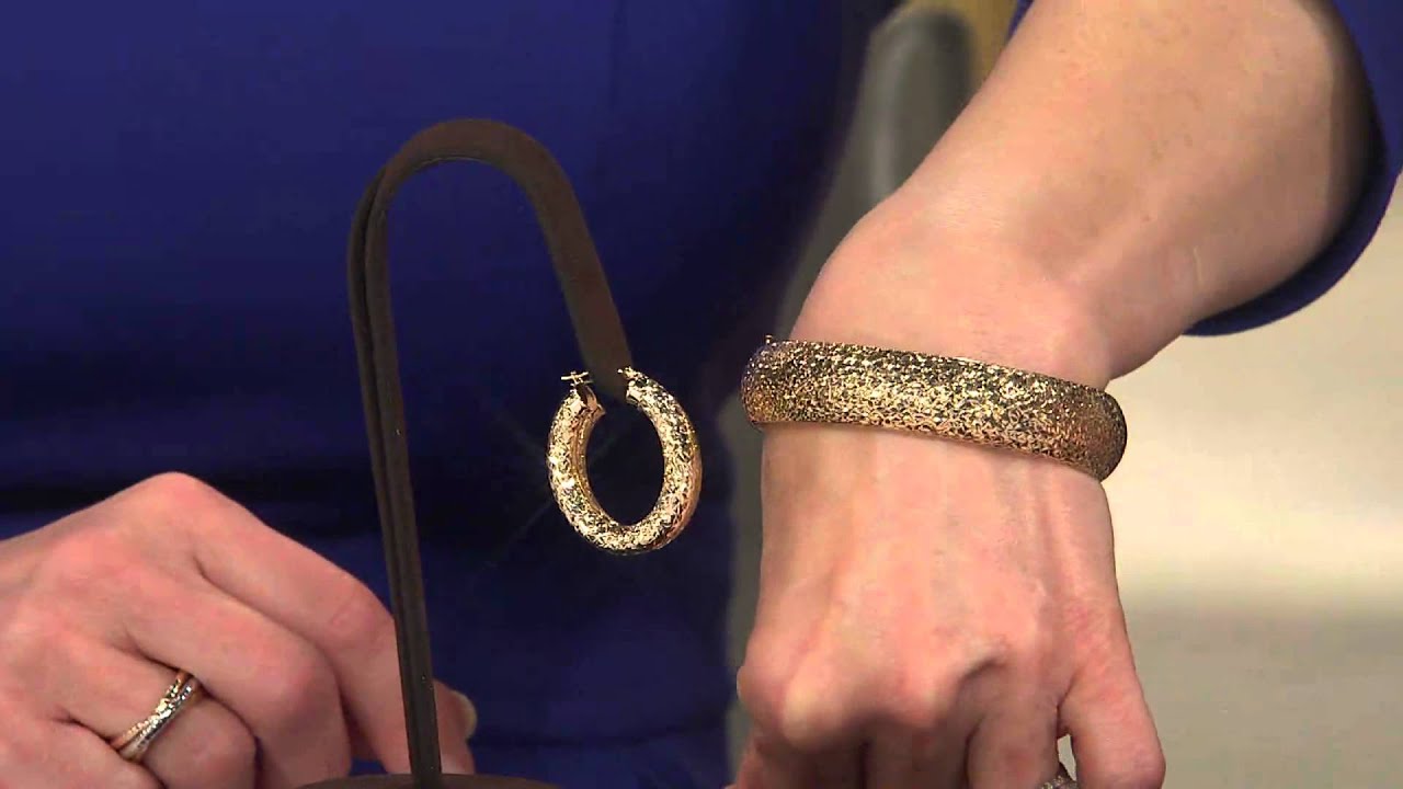 EternaGold Bold Crystal Cut Oval Hoop Earrings, 14K with Mary Beth Roe ...