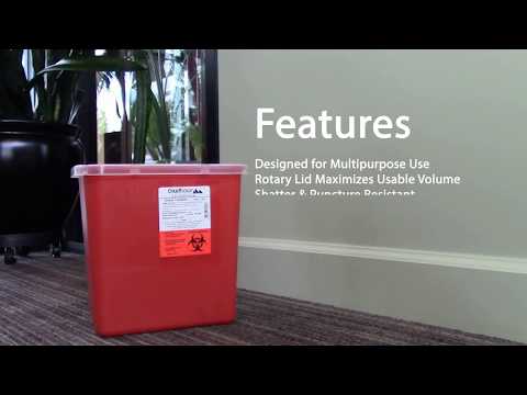 2 Gallon Sharps Container (Rotary Lid) - YouTube