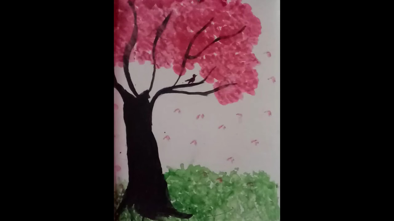 How to make blossom tree for beginners /cherry tree by cotton /easy ...