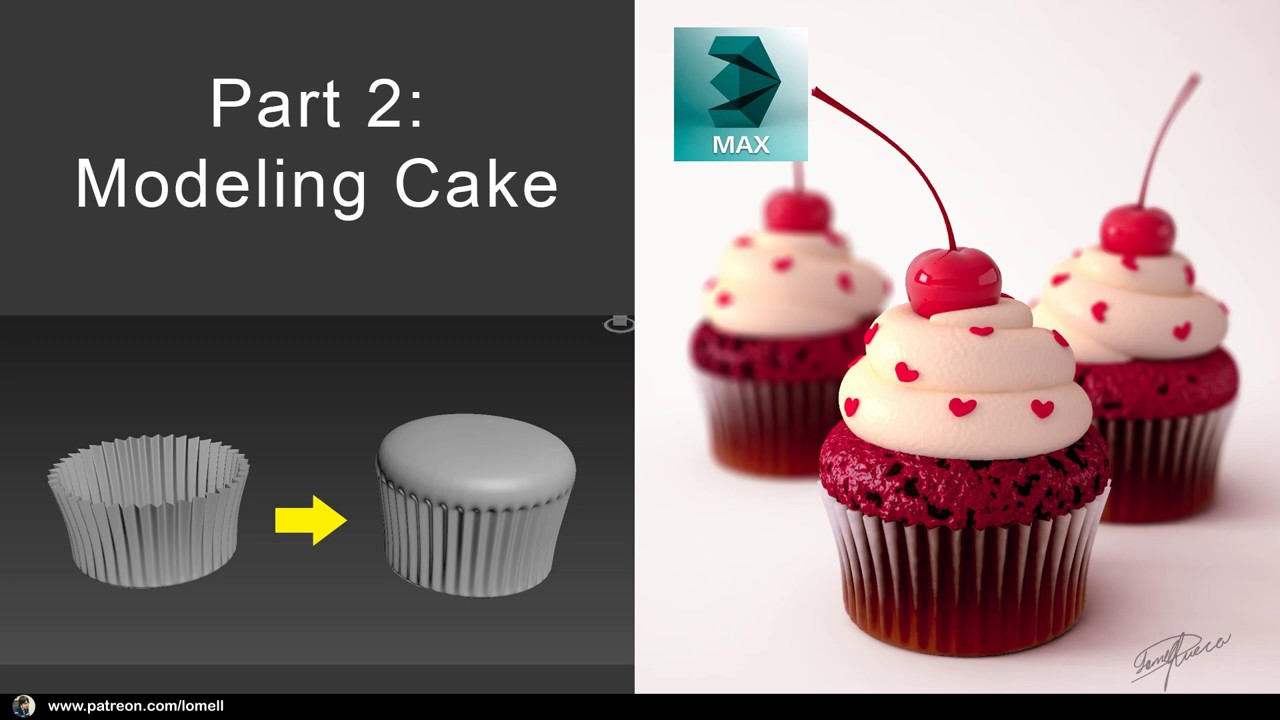 3d Modeling Cupcake | Part 2 | Cake | 3ds max for Beginner English ...