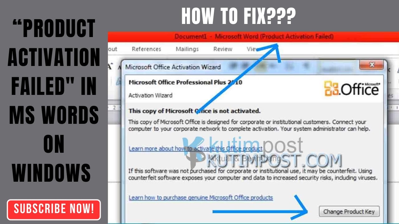 Fix 'Product Activation Failed' in Microsoft Word - YouTube