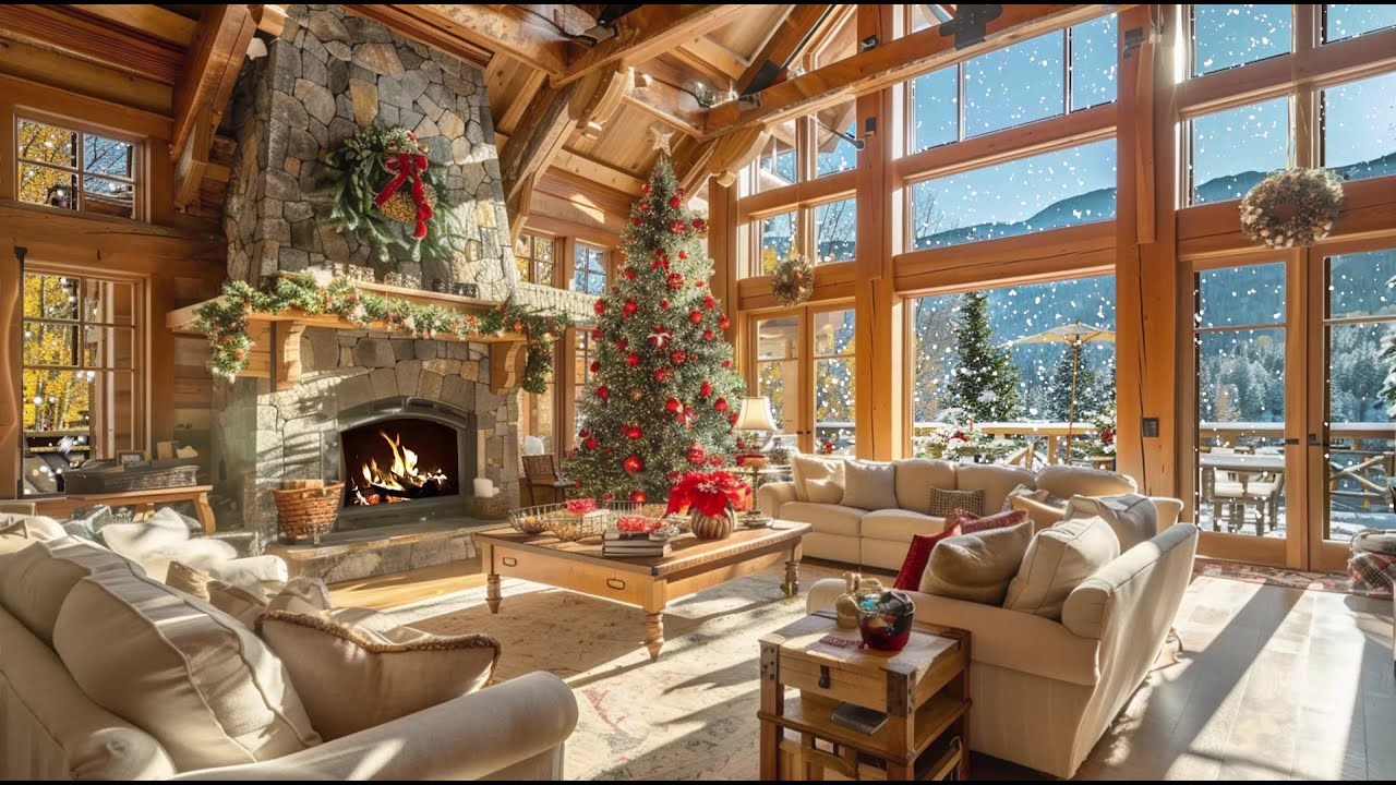 A Quiet Christmas Retreat | Snow-Filled Night with Gentle Wind Sounds ...