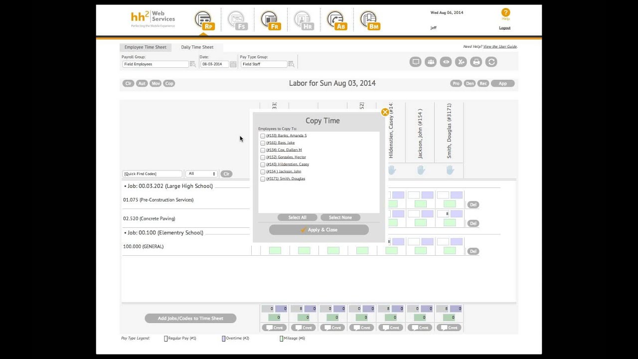 hh2 Remote Payroll: Time Function Copy - YouTube