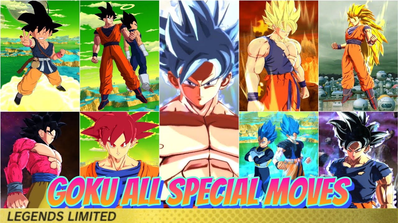 GOKU ALL SPECIAL MOVES UPTO JUNE 2024 🔥 IN DRAGON BALL LEGENDS - YouTube