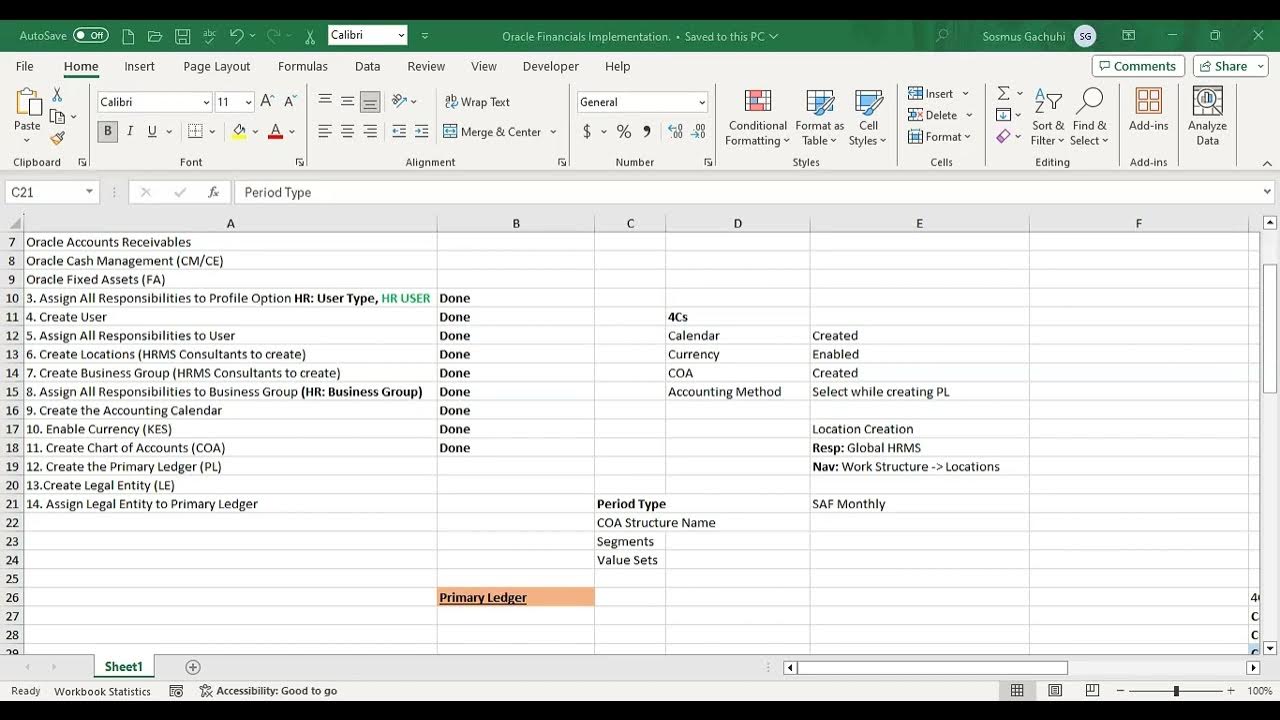 Oracle R12 EBS Defining/Create/Setup Primary Ledger - YouTube