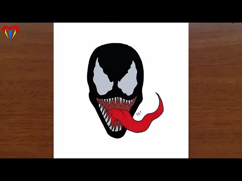 venom çizimi - kolay karakter çizimleri - kolay çizimler, basit, sevimli, güzel,  tatlı,  resim