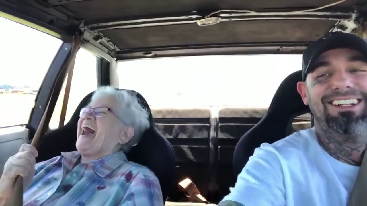 GRANDMA GOES FOR A RIDE IN A RACE CAR! HER REACTION WILL MAKE YOUR DAY ...