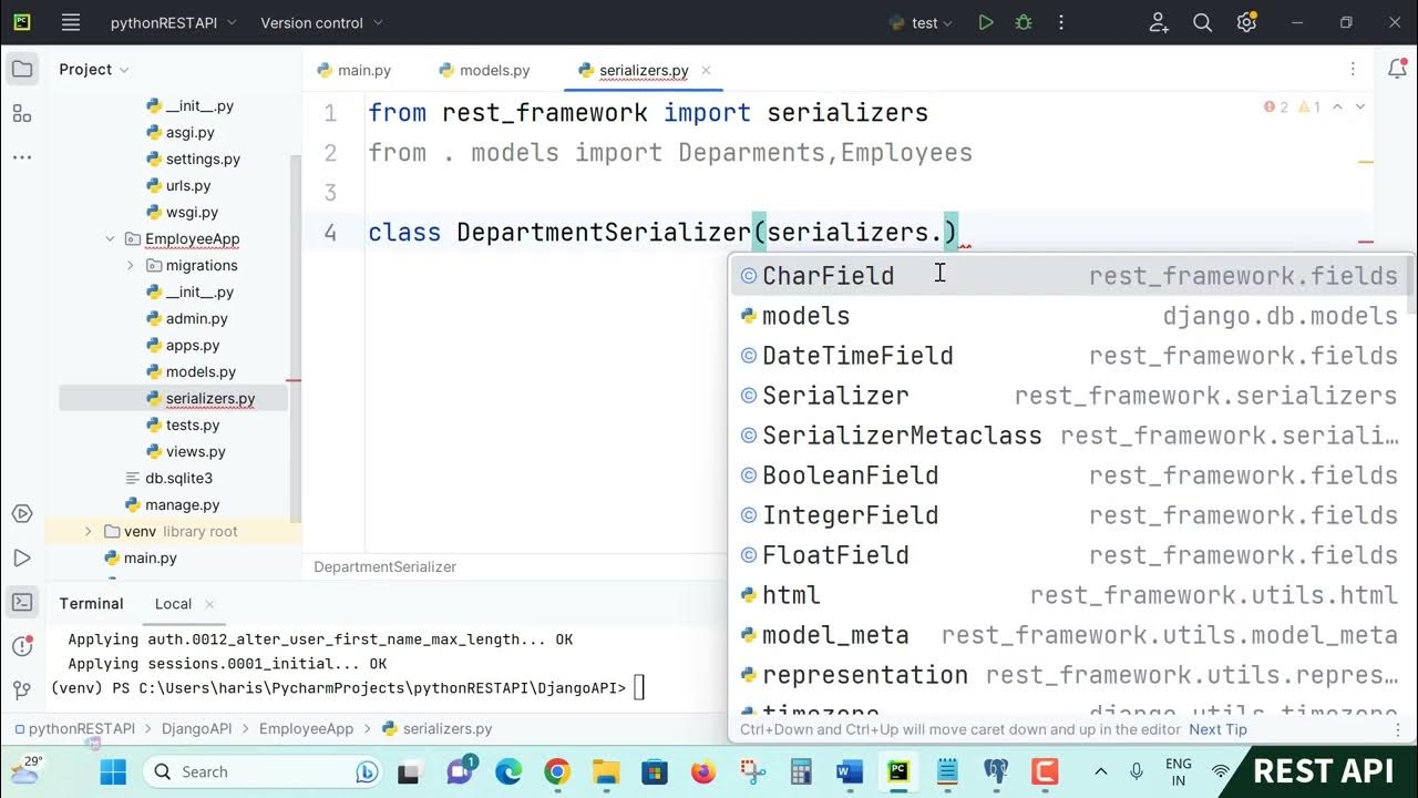 6b Serializing data with Django REST Framework serializers - YouTube