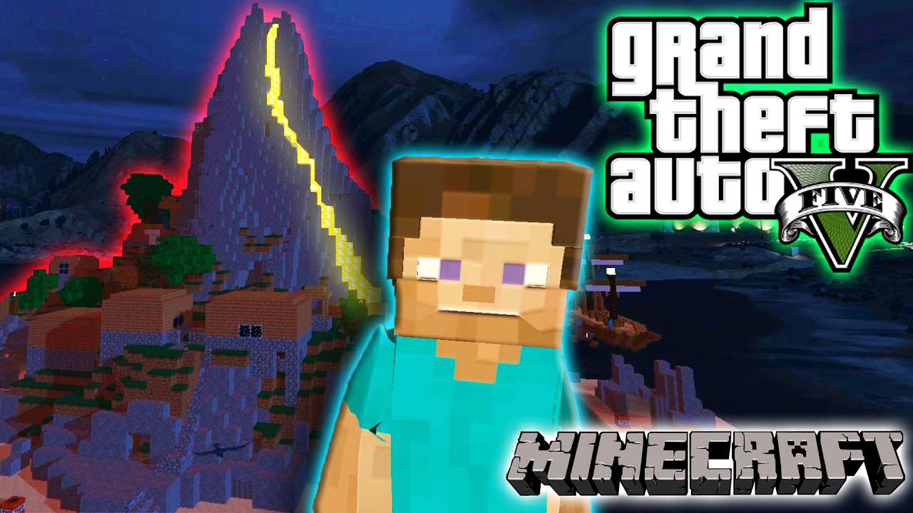 GTA 5 Mods | Minecraft Volcano Map + Minecraft Steve | GTA 5 Mod PC ...